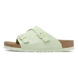 BIRKENSTOCK Birkenstock Suede Leather Sandals Green/tan