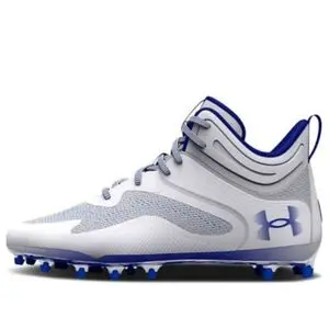 Under Armour Command Mc Mid Lacrosse Cleats - White/grey/blue