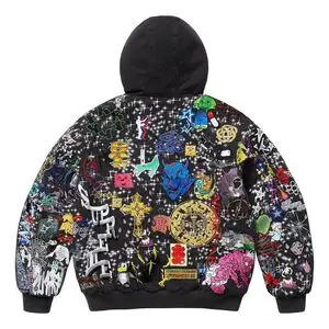Supreme Aoi Embroidered Hooded Work Jacket - Black