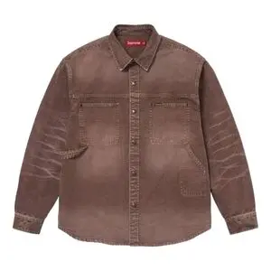 Supreme Ss26 Worn Snap Painter Shirt - Brown