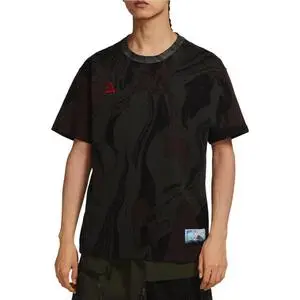 Nike Series Colorblock Round Neck Short Sleeve Black T-shirt - Default Color