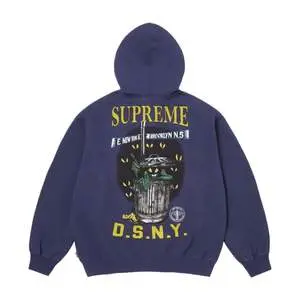 Supreme X Dsny Zip Up Hooded Sweatshirt - Washed Navy