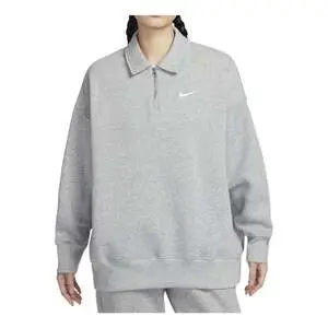 Nike Phoenix Fleece Collared Sweatshirt - Grey/white