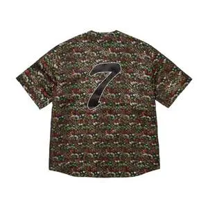 Supreme Floral Jacquard Baseball Jersey - Black