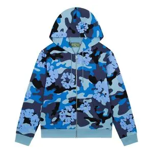 DENIM TEARS Cotton Wreath Hooded Jacket - Blue