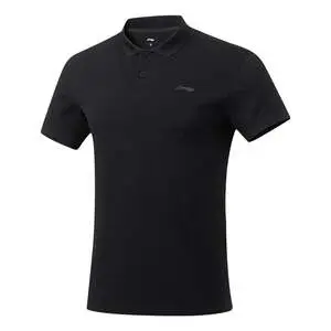 LI-NING Logo Training Polo Shirt - Black