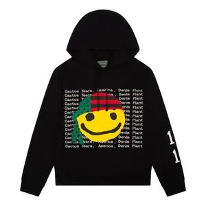 DENIM TEARS X Cactus Plant Flea Market Smiley Face Hoodie - Black