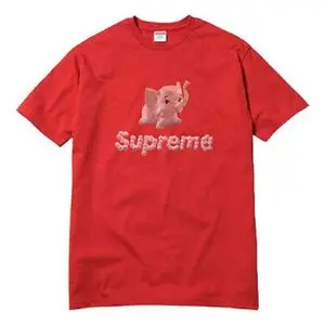 Supreme Ss17 Elephant Tee Small Printing Short Sleeve - Red