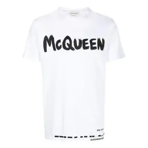 Alexander McQueen Graffiti T-shirt 'white - White/black