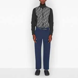 Dior Embroidered Logo Cashmere Zip-up Sweater