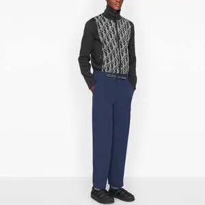 Dior Embroidered Logo Cashmere Zip-up Sweater