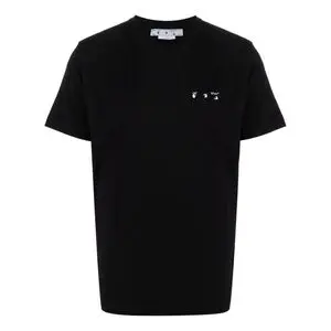 Off-White Solid Color Caravaggio Arrow Short Sleeve T-shirt - Black