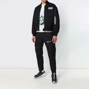 Off-White Ribbed Aviator Logo Jacket