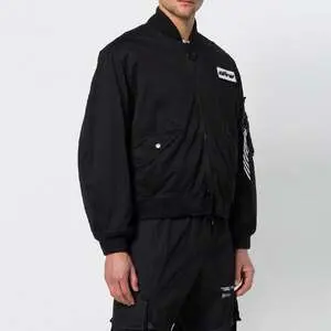 Off-White Ribbed Aviator Logo Jacket