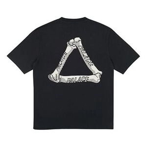 PALACE Bones Letter Round Collar Short-sleeve Tee - Black
