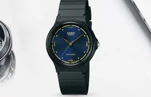 Casio Analog Watch With Blue Dial And Black Strap