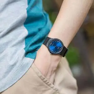 Casio Analog Watch With Blue Dial And Black Strap