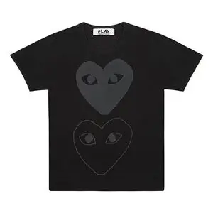 Play Comme Des Garcon Double Hearts T-shirt - Black
