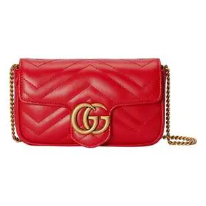 Gucci Gg Marmont Matelassé Super Mini Bag - Red