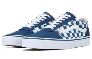 VANS Old Skool Checkerboard Lace-up Sneakers - Blue/white