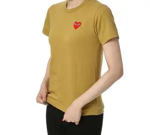 Play Comme Des Garcon Heart Logo T-shirt - Tan