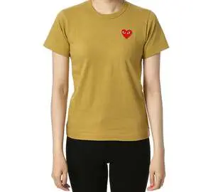 Play Comme Des Garcon Heart Logo T-shirt - Tan