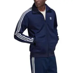 Adidas Originals Retro Sports Stripe Logo Zipper Stand Collar Jacket