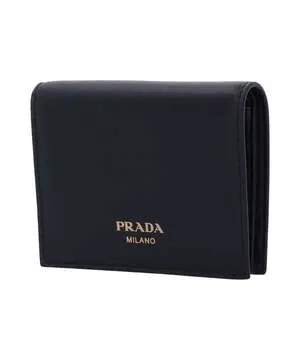 Prada Fw24 Gold Metal Logo Wallet