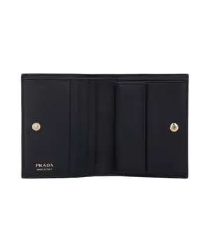 Prada Fw24 Gold Metal Logo Wallet