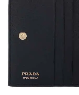Prada Fw24 Gold Metal Logo Wallet
