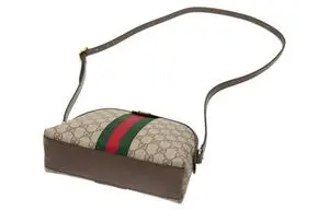 Gucci Ophidia Gg Stripe Webbing Canvas Shoulder Bag - Cream