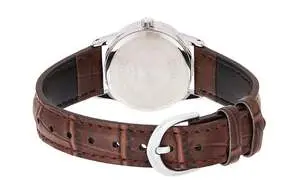 Casio Analog Quartz Watch With Leather Strap