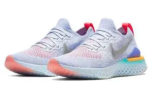 Nike Epic React Flyknit 2 Athletic Sneakers - Blue/pink/silver