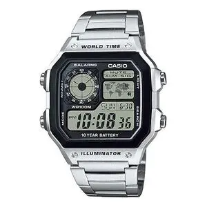 Casio Stainless Steel Quartz Digital Watch - Silver