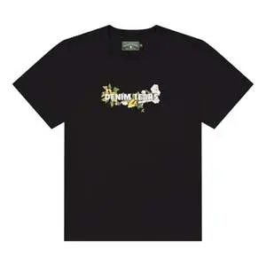 DENIM TEARS Cotton Floral Logo T-shirt - Black