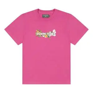 DENIM TEARS Cotton Floral Logo T-shirt - Pink