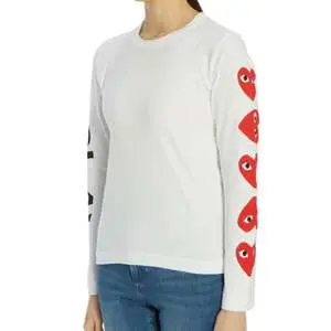 Play Comme Des Garcon Long Sleeve T-shirt With Heart Motif