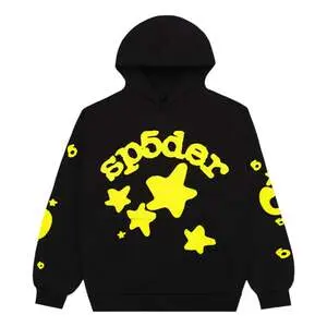 SP5DER Graphic Hoodie - Onyx/yellow