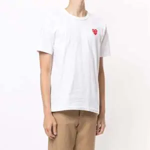 Play Comme Des Garcon Basic T-shirt Red Family Heart