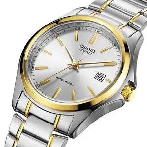 Casio Stainless Steel And Gold-tone Link Watch With Quartz Movement