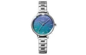 Casio Analog Watch With Gradient Dial - Silver/gradient Blue