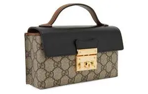 Gucci Padlock Metallic Logo Canvas Box Mini Handbag