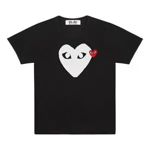 Play Comme Des Garcon Emblem Heart T-shirt - Black