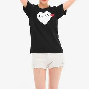Play Comme Des Garcon Emblem Heart T-shirt - Black