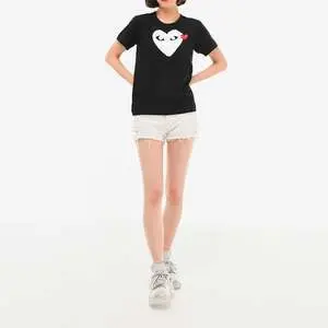 Play Comme Des Garcon Emblem Heart T-shirt - Black
