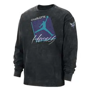 JORDAN Max90 Charlotte Hornets Courtside Statement Edition Nba Long-sleeve T-shirt - Black