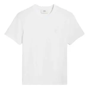 AMI Paris Tone-on-tone Heart Logo T-shirt - White
