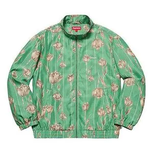 Supreme Floral Silk Track Jacket - Green/tan
