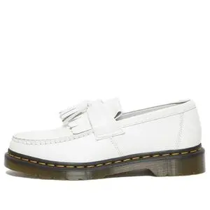 Dr. Martens Dr. Martens Adrian Leather Tassel Loafers With Yellow Stitch Detailing White