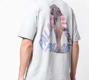 PALACE Rolls P3 Back Logo Gradient Large Triangle Printing Short Sleeve Gray - Grey